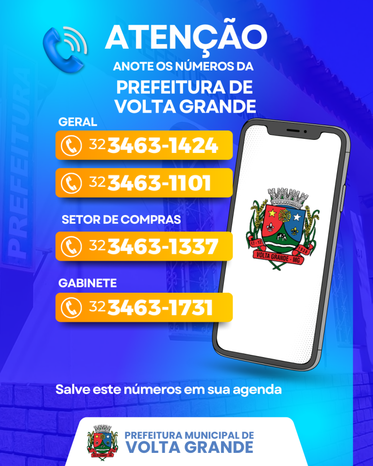 Números de Telefone da Prefeitura de Volta Grande – Prefeitura ...